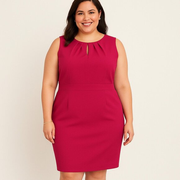 Talbots | Dresses | Talbots Womens Fuchsia Sheath Dress Sleeveless ...